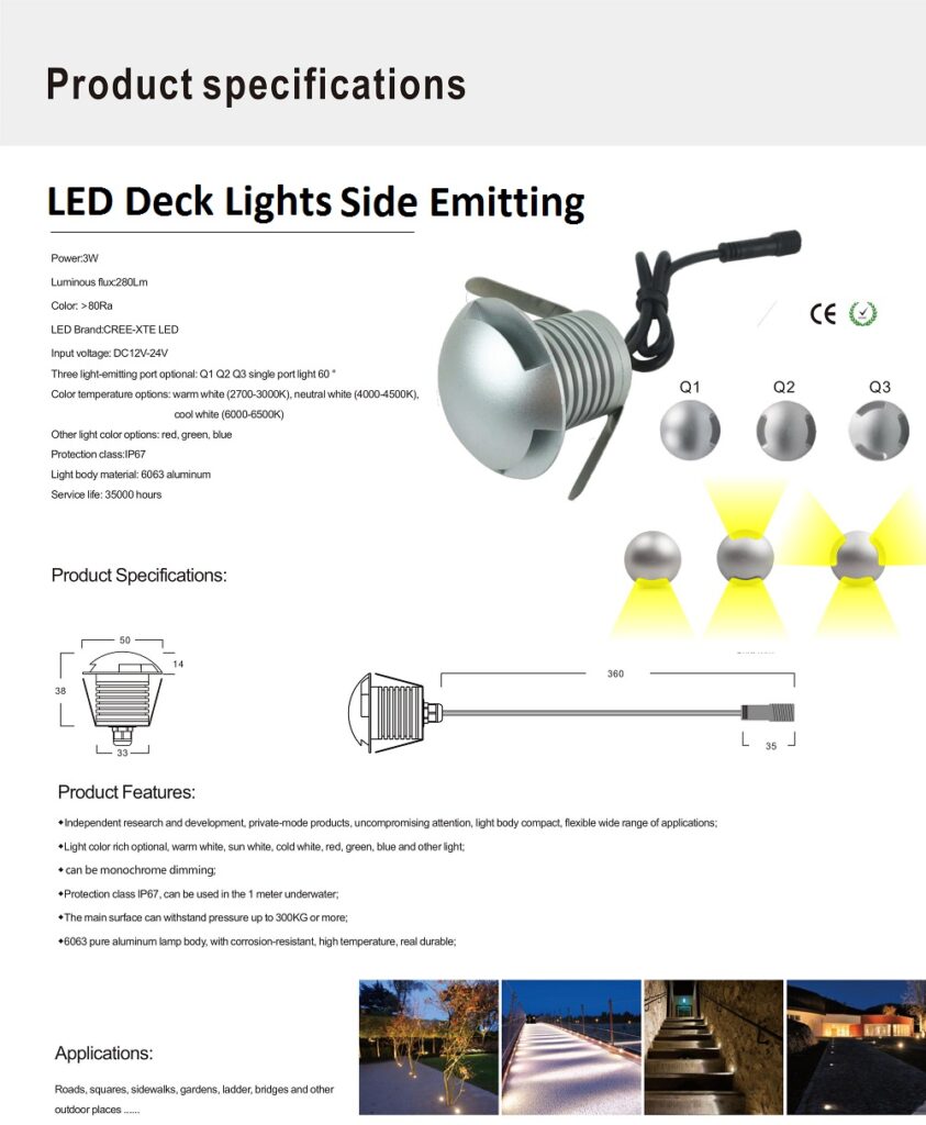 led deck light 3w