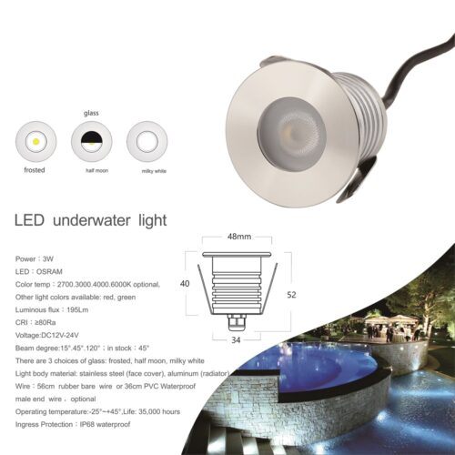 led underwater light 3w