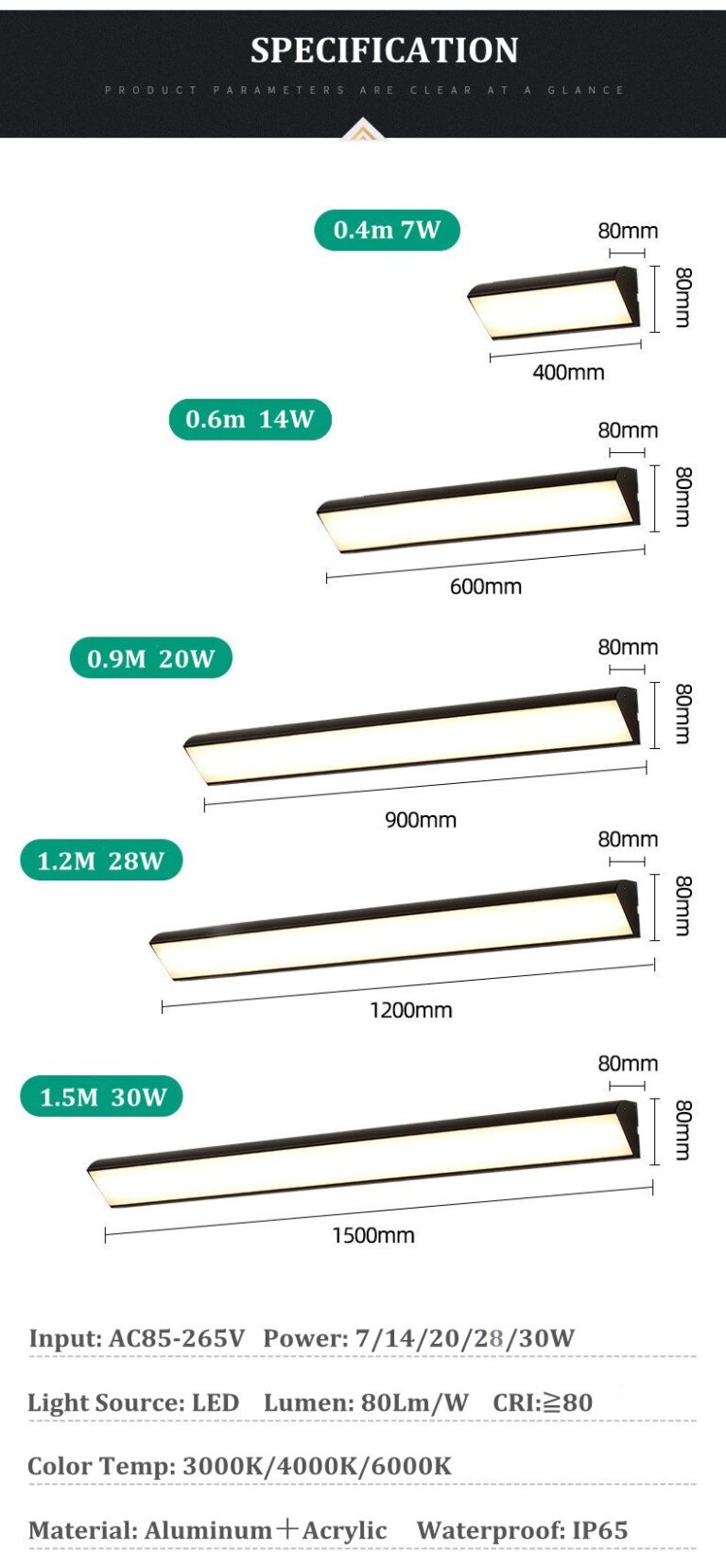 led wall light bar 7w